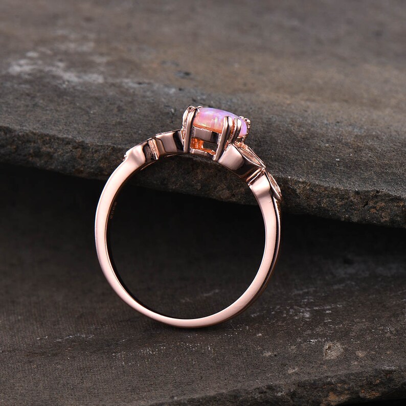 Opal Ring for Women Pink Fire Opal Ring Opal Engagement | Etsy