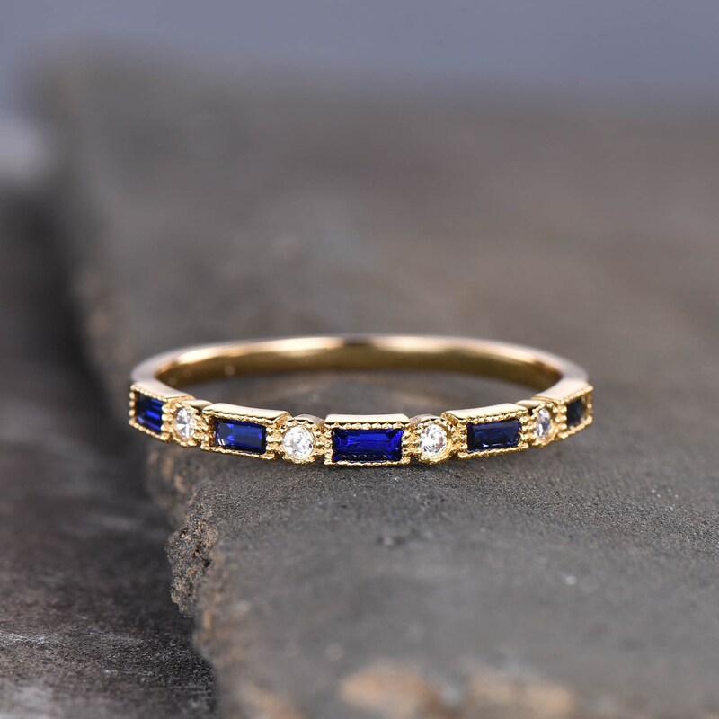 Sapphire Stack Ring - Etsy
