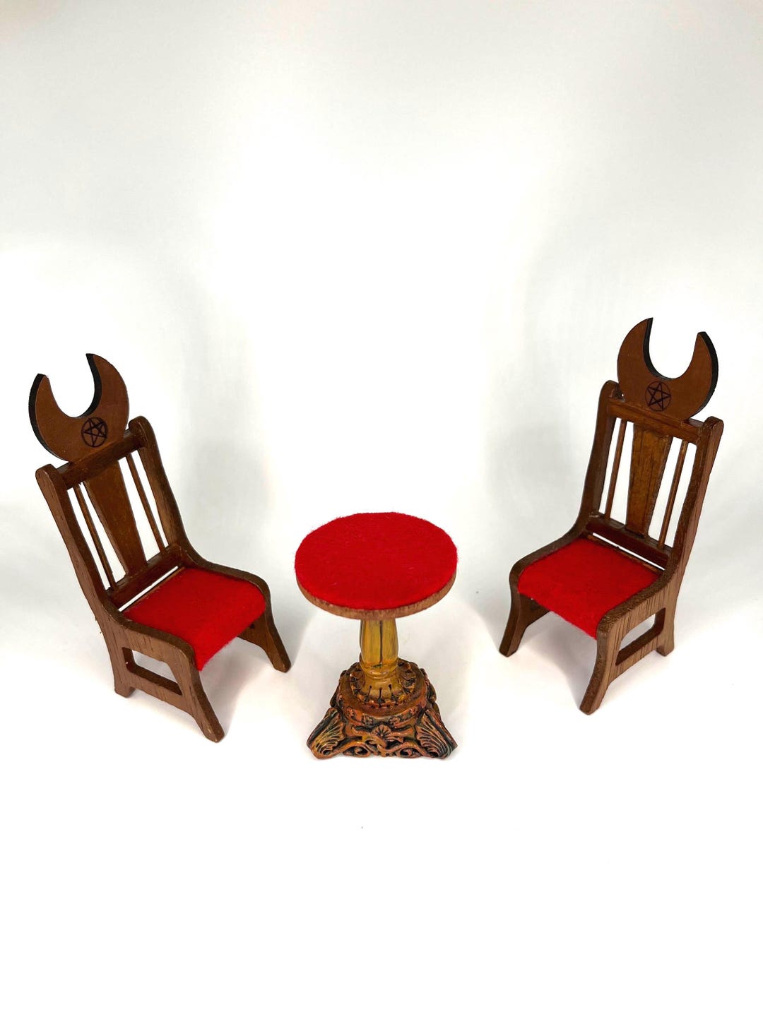 1/12 Scale Miniature Victorian Chairs and Table Dollhouse Furniture ...