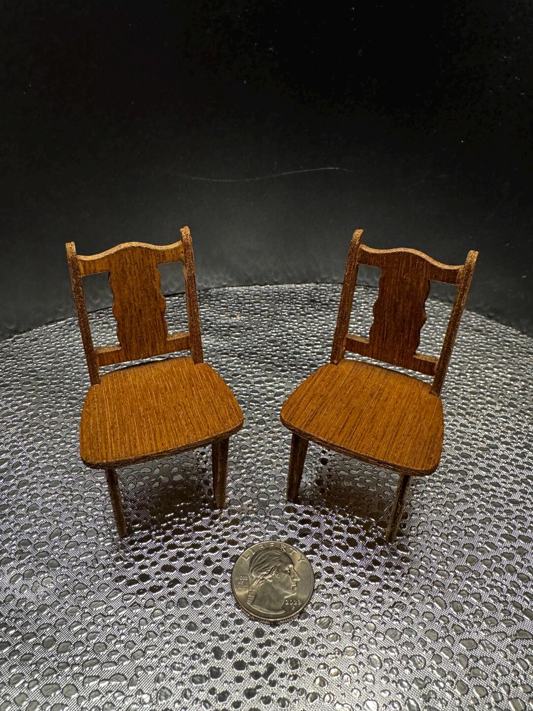 Miniature Dollhouse Wooden Chairs X 2. - Etsy
