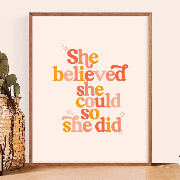 She Believed She Could so She Did - Etsy