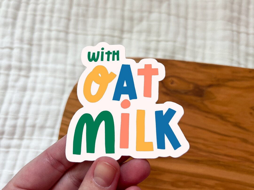 Oat Milk Vinyl Sticker | Vegan Gift, Waterproof & Weatherproof - Etsy