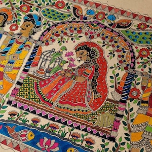 Doli Kahar (bride in Palaquin) Preorder, Madhubani Indian Folk Painting, Preorder - Etsy