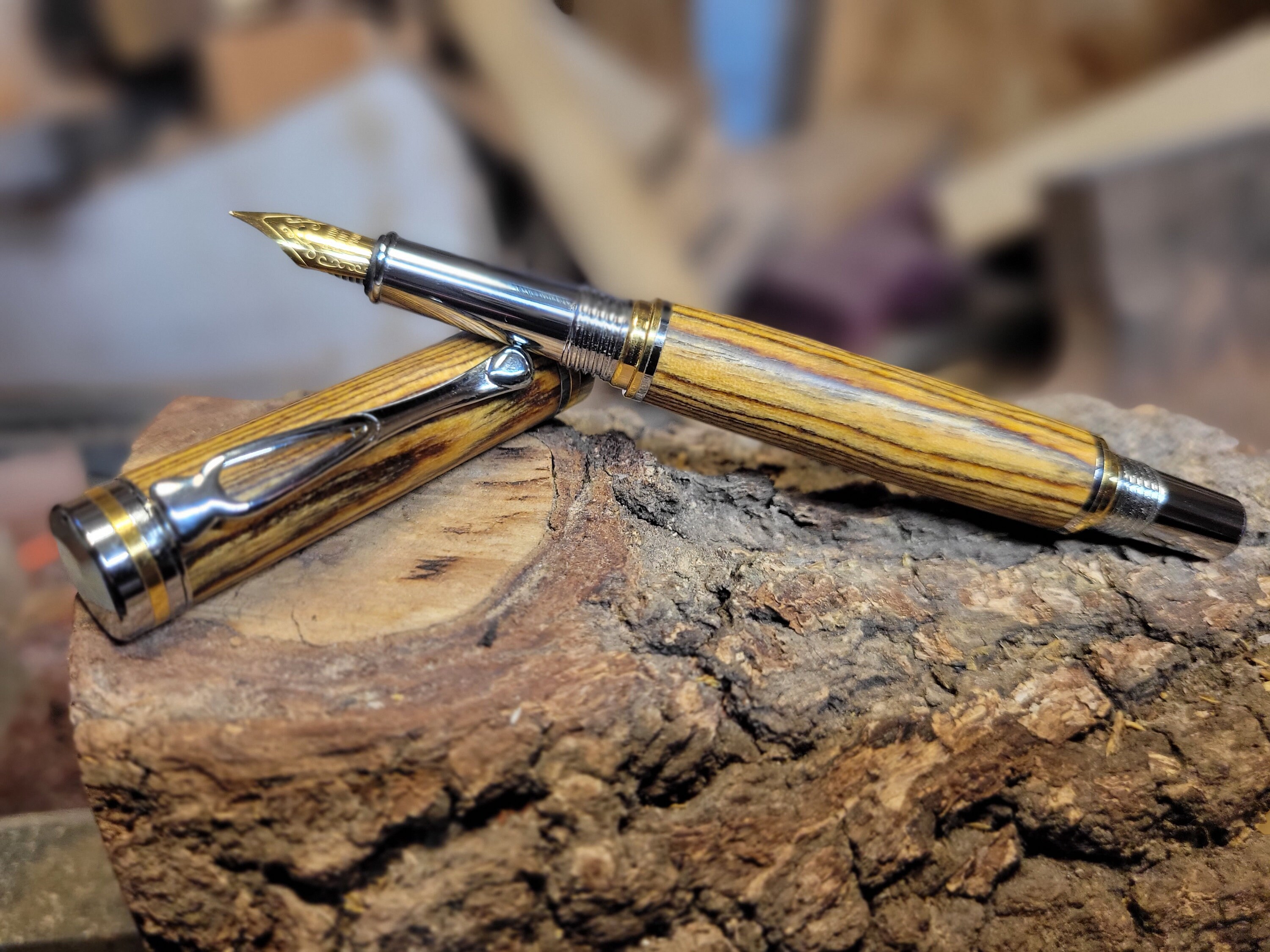 Hand Turned Exotic Striped Tiger Wood German Fountain Pen - Etsy