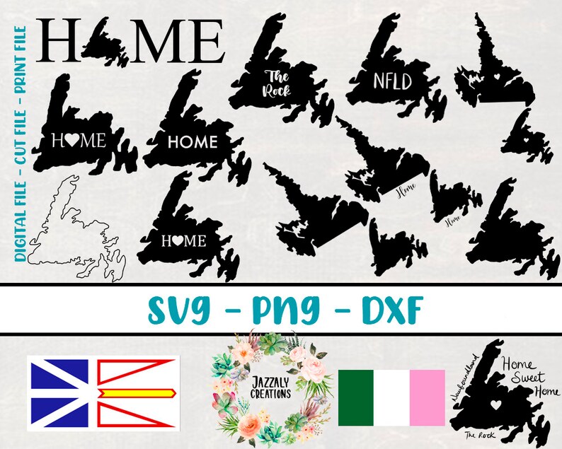 Newfoundland SVG Bundle Newfoundland Map svg Newfoundland | Etsy