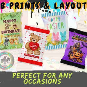 Personalized CHIP BAGS, Create Your Own Design. Digital File, Download ...