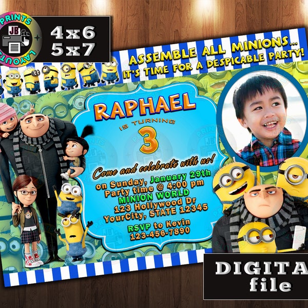 Minion Invitation - Etsy