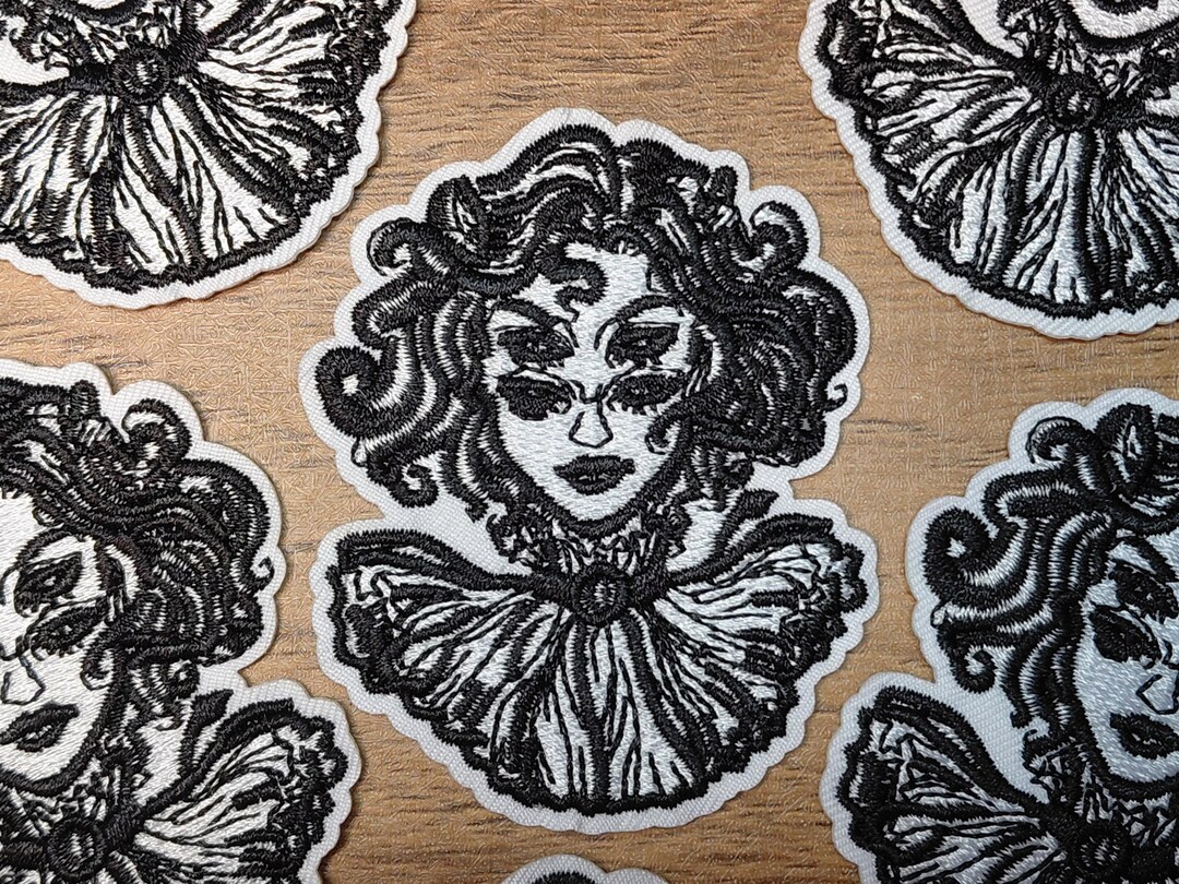 Double Vision Surreal Four Eyed Girl Embroidered Iron on Patch ...