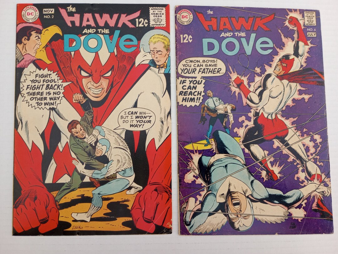 Hawk and the Dove 2 & 6 nov 1968, June/july 1969 Steve Ditko Art Gil ...