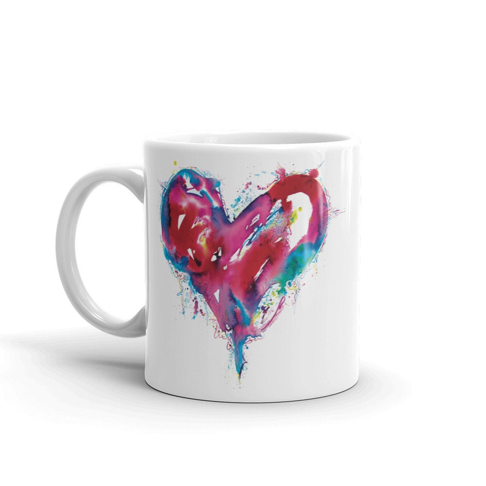Watercolour Love Heart Mug Collection Art Mug 19 - Etsy