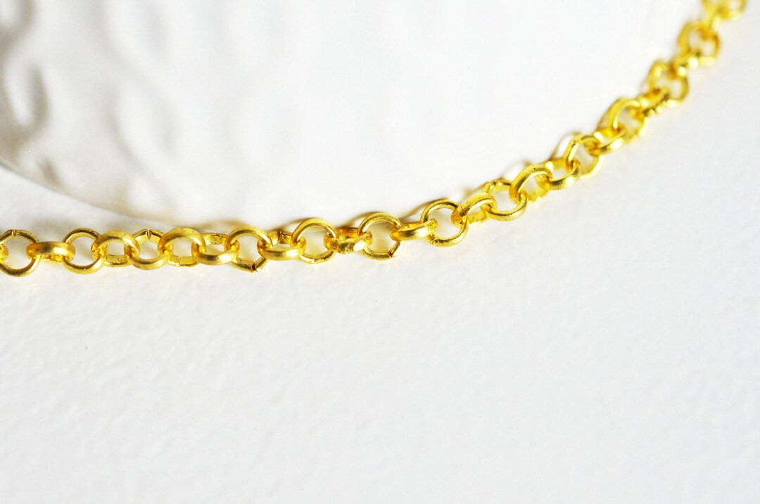 4mm Gold Iron Roll Chain, X5 Meters (G2871) - Etsy