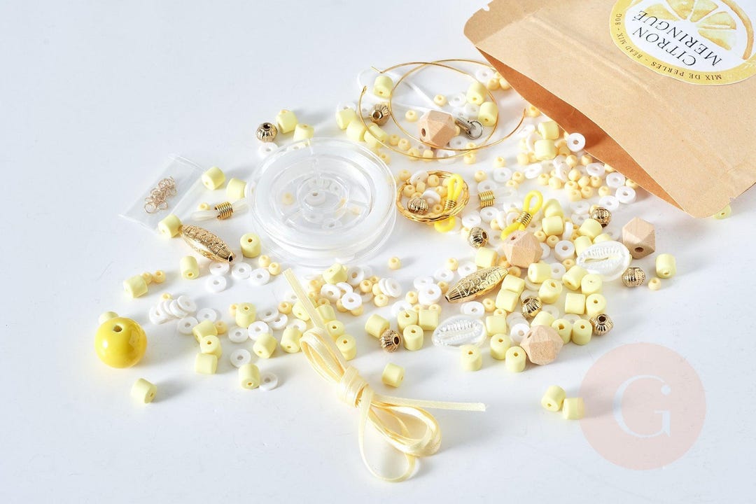 Lemon Meringue Bead Mix Kit, DIY Jewelry Making Kits and Sets, X1 G8163 ...