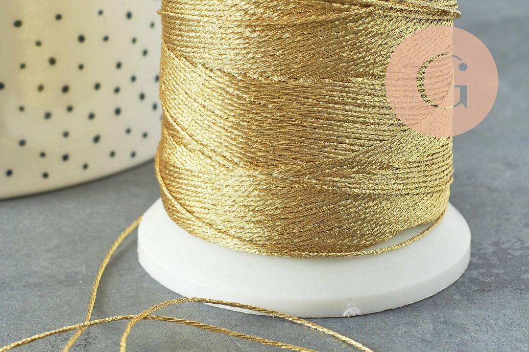 Light Gold Metallic Polyester Embroidery-sewing-jewelry Thread 0.8mm ...