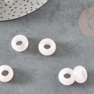 Natural Rose Quartz Donut Rondelle Bead 14mm, Stone Rondelle for ...
