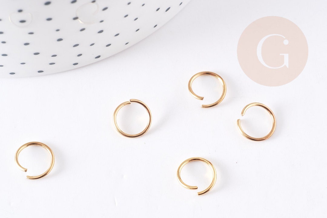 Round Gold Steel Rings, Open Rings, Nickel Free, Gold Rings, Gold ...