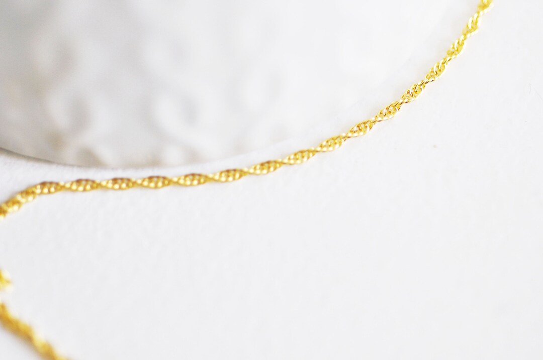 Fine Gold Singapore Chain 16K, 0.5 Micron Gold Plated Chain, Necklace ...