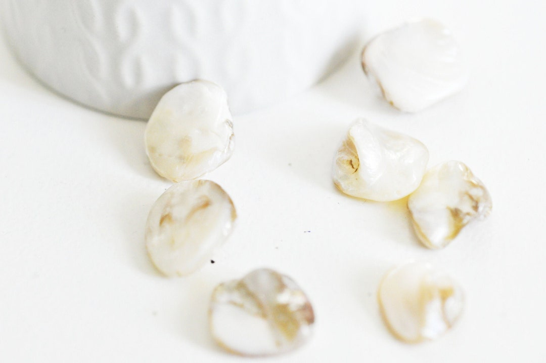 Natural Mother-of-pearl Nugget Shell Pearl Beige - Etsy
