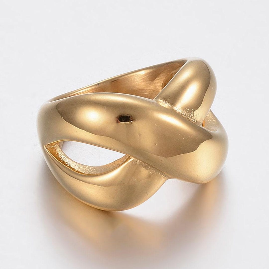 Large Minimalist Gold Steel Infinity Cross Ring 17mm, X1 (G4345) - Etsy