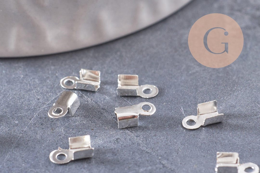 Silver Cord End Caps to Pinch 6mm, X100 G0732 - Etsy Australia
