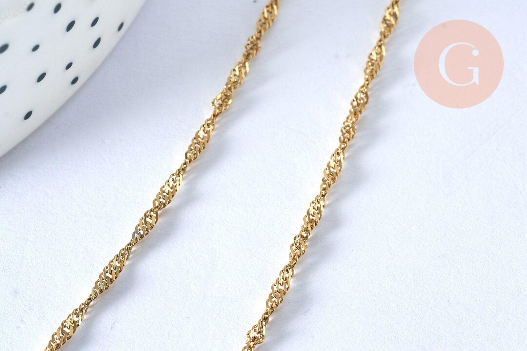 14k Gold Plated Steel Chain Singapore, Necklace Chain, Nickel Free ...