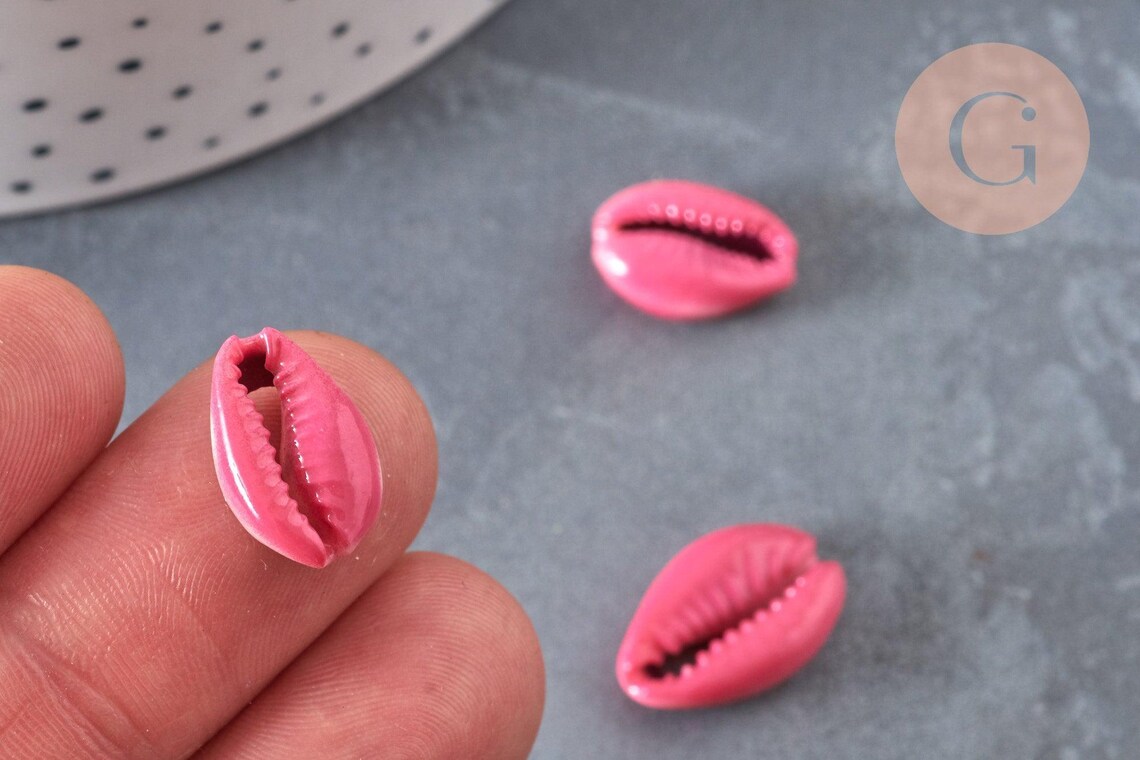 Pink Cowrie Shell Pendant, Natural Shell, Pink Cowrie, Shell Jewelry ...