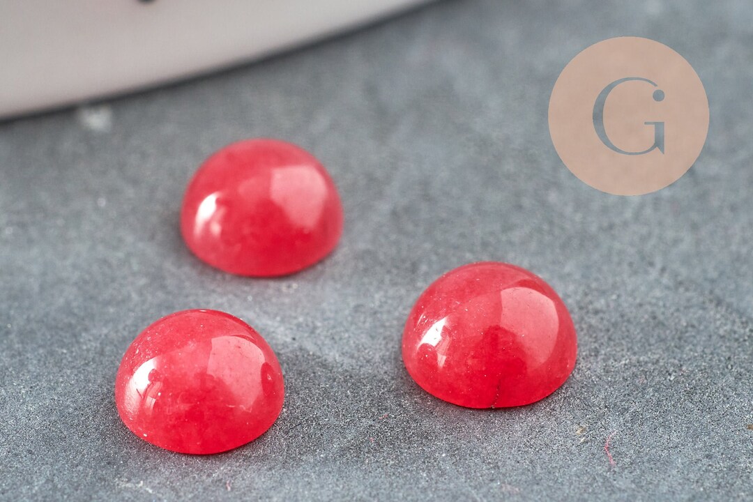 Dark Red Jade Cabochon, Creative Supplies, Round Cabochon, Natural Jade ...