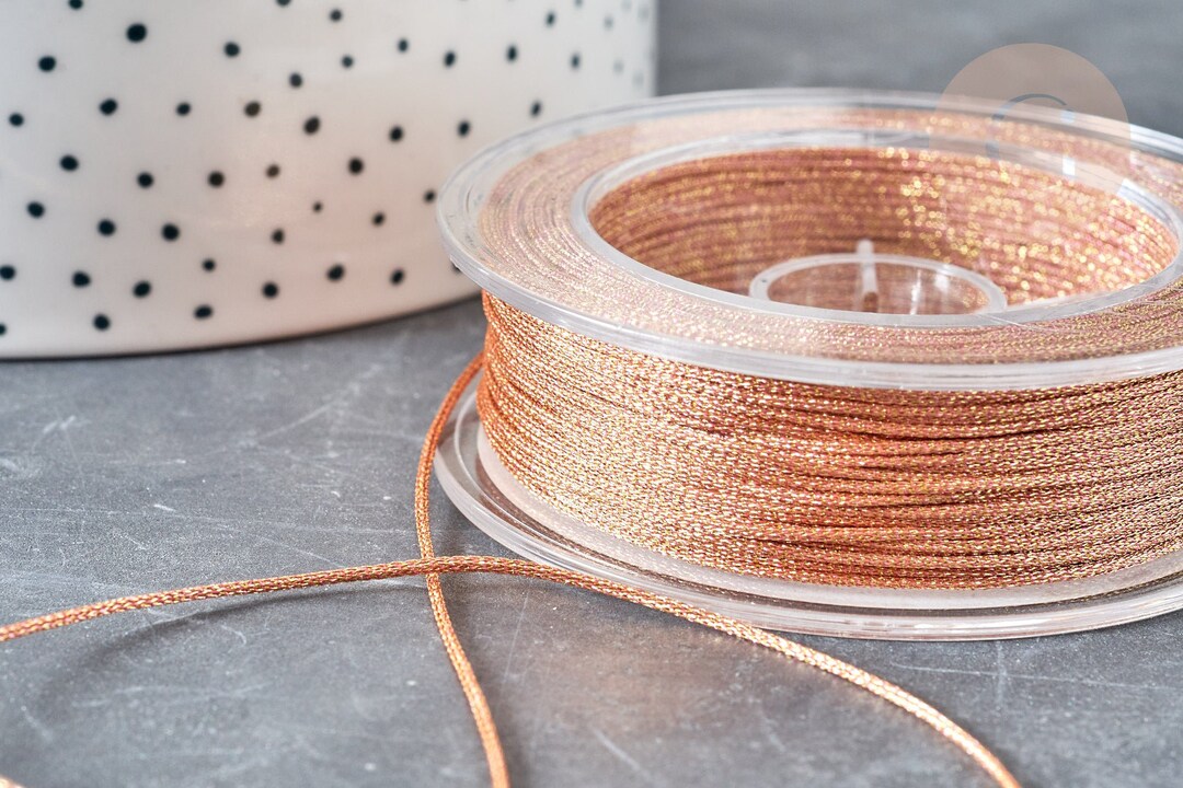 Copper Cord Metallic Braided Copper Polyester 1mm, Metallic Cord for ...