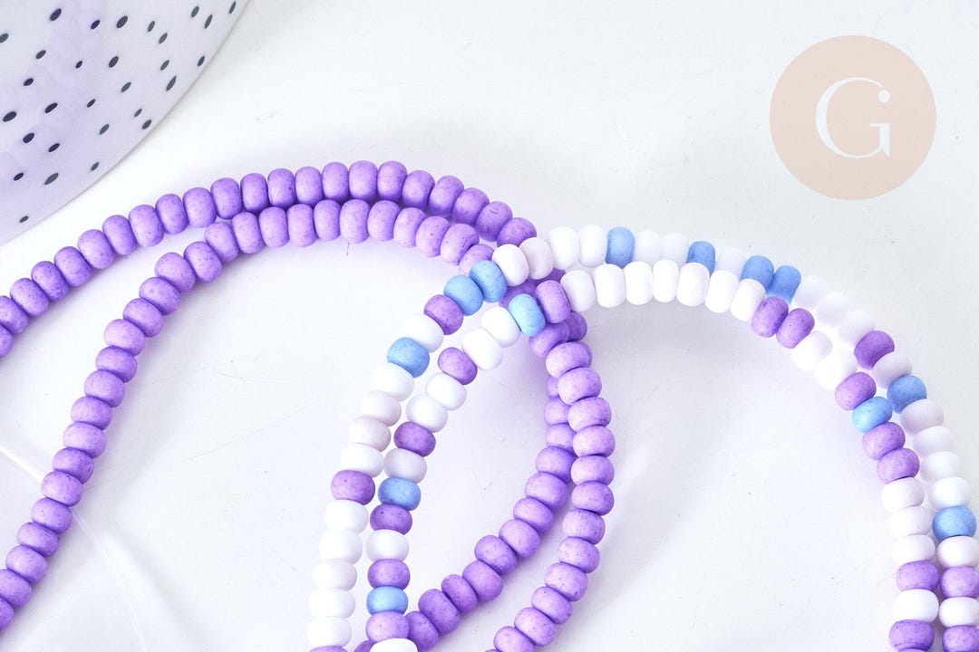Pastel Purple Abacus Porcelain Beads 4x3mm, Ceramic Jewelry Creation ...