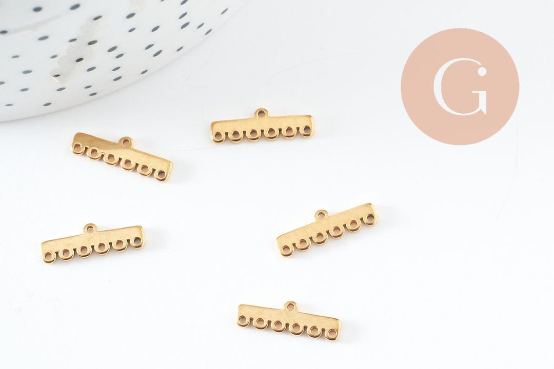 7-row Bracelet Spacer, 304 Stainless Steel, Gold-plated, 16.5mm ...