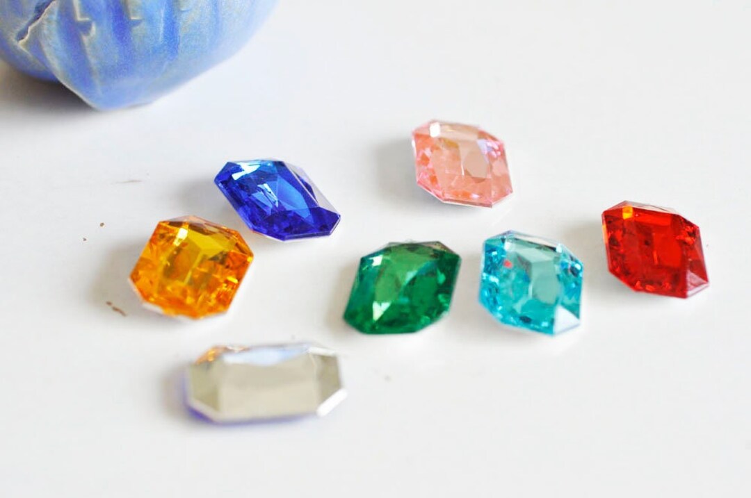 Multicolor Rectangular Resin Plastic Cabochon, Plastic Cabochon ...