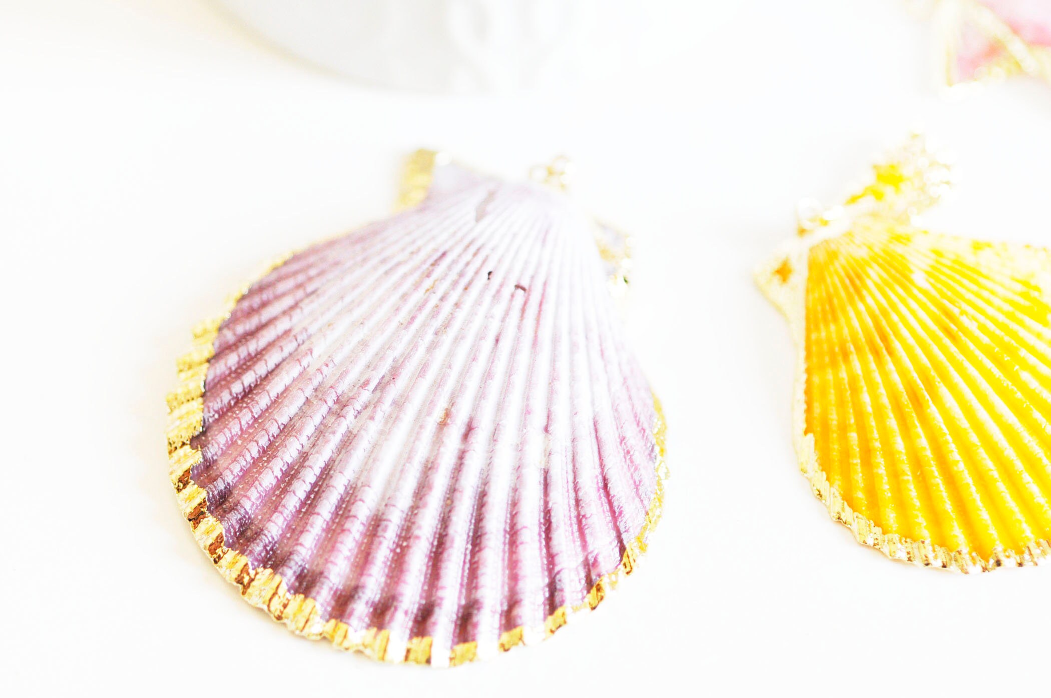 Concha natural colgante concha dorada suministro creativo | Etsy