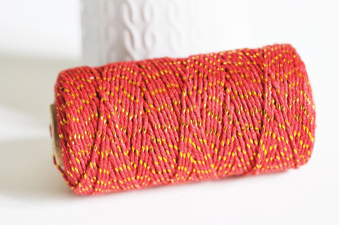 Red Golden Metallic Cord Jewelry Making Red Thread - Etsy
