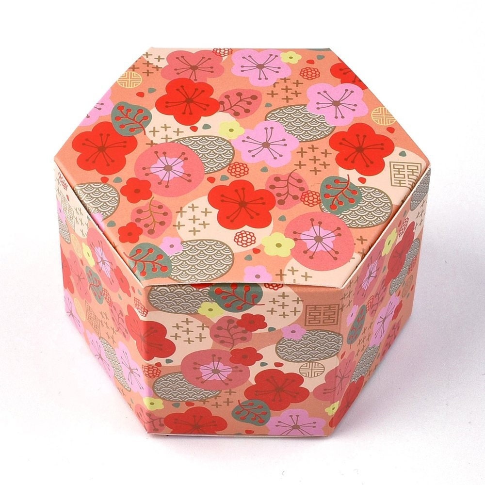 Haxgonal Gift Box Japanese Cardboard Pattern a Box to Offer - Etsy UK