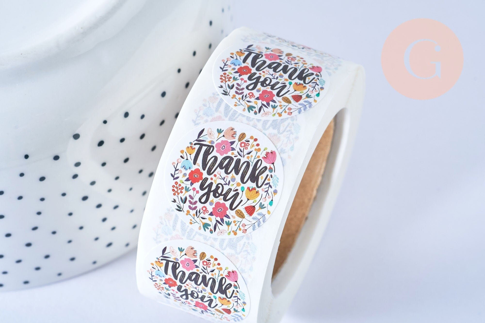 Thank You Flower Sticker Gift Package Preparation Gift - Etsy
