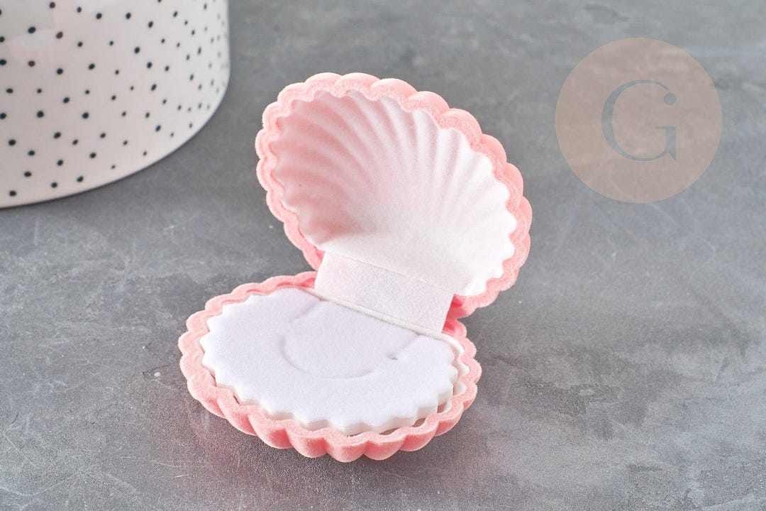 Ecrin bijou coquillage Velours rose 3.8cm, x1 (G3297) - Etsy France