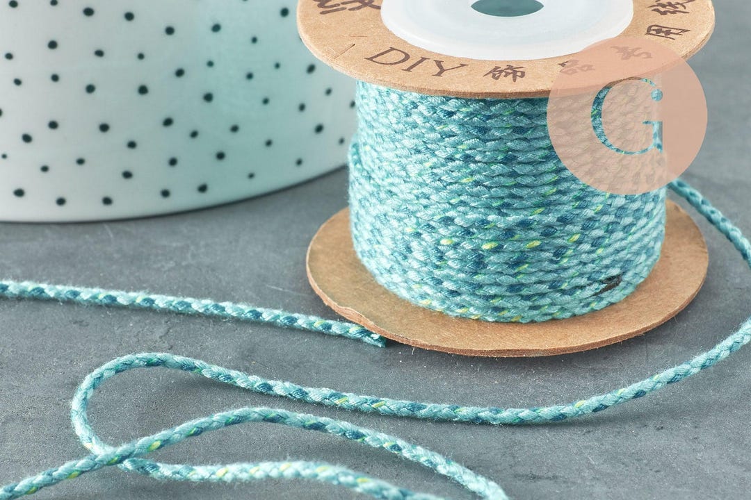 Turquoise Blue Braided Cord 2mm, X1 Meter G5894 - Etsy
