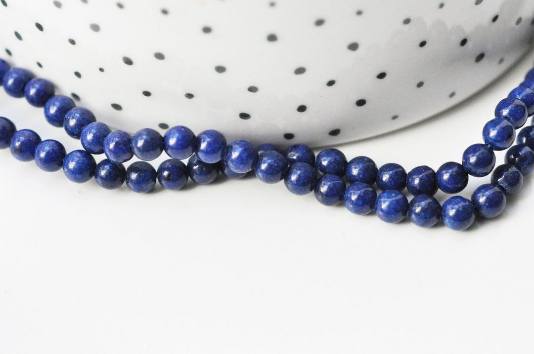 Dark Blue Jade Bead, Dyed Natural Jade Bead, Natural Stone, 4mm, 40 Cm ...
