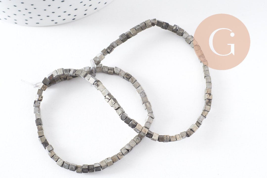 Square Pyrite Bead, Natural Pyrite, Pyrite Stone, 3mm, X1 Strand of 120 ...