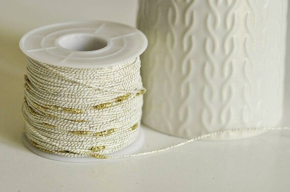 White Golden Metallic Cord Jewelry Making White Thread | Etsy