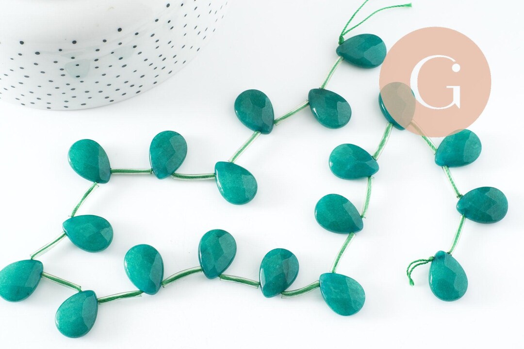 Faceted Green Jadeite Drop Bead, Natural Jadeite, Jadeite Bead ...