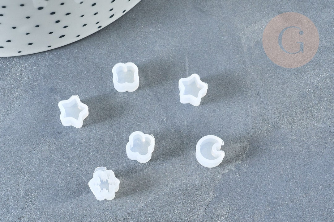 Small Moon, Flower, Star Silicone Molds 88.5mm, to Make Jewelry With ...