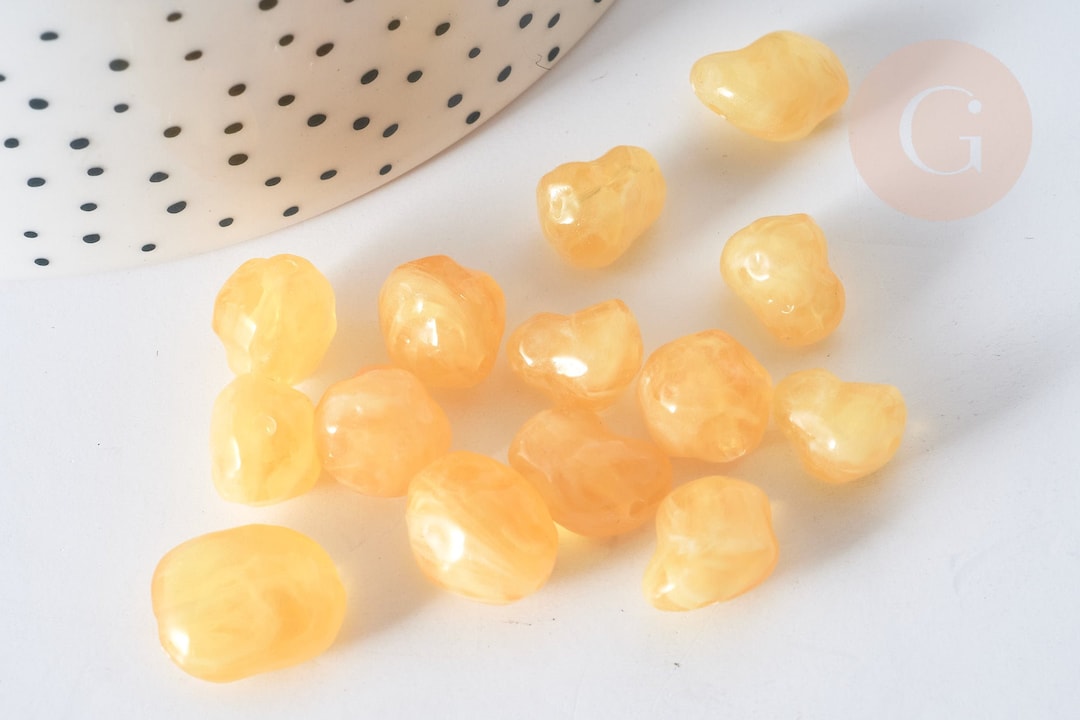 Light Yellow Nugget Acrylic Bead Imitation Stone 1018mm, Plastic ...