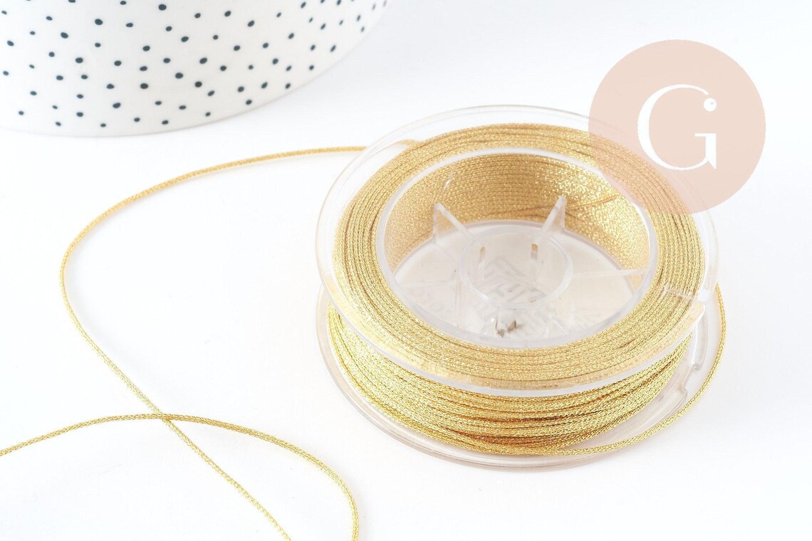1mm Metallic Gold Polyester Cord, Jewelry Thread, Sliding Knot, X1 ...