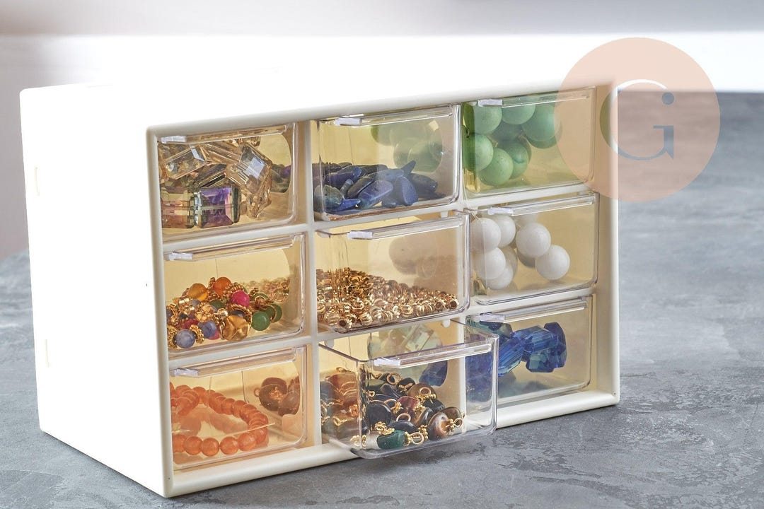 Plastic Jewelry Bead Storage Box With 9 Drawers, 19cm X1 (G8958) - Etsy