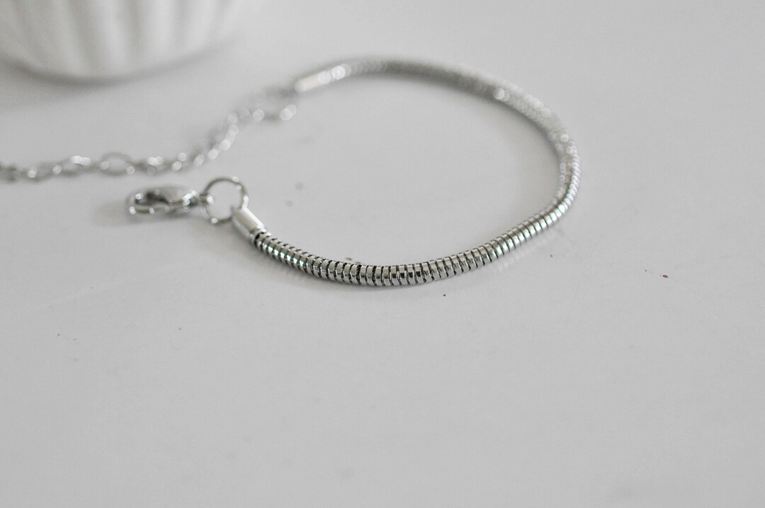 Pulsera completa tipo Pandora serpiente platino, suministros creativos ...