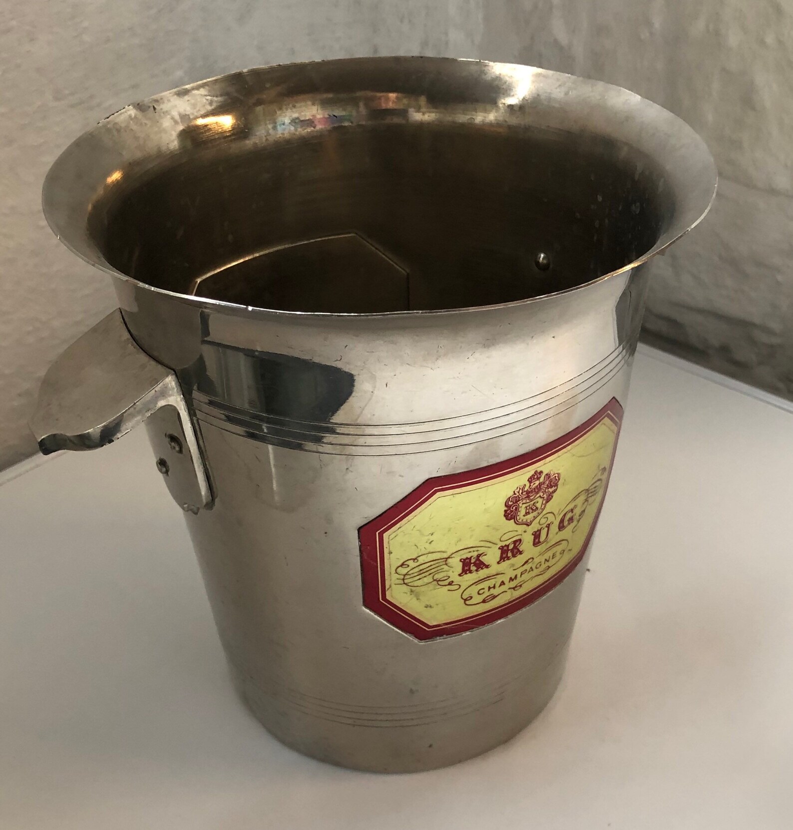 KRUG Champagne Vintage Steel Golden Label Bucket Cooler 1970s - Etsy