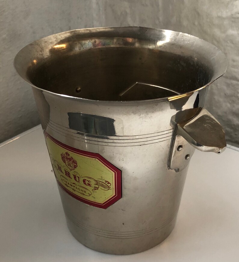 KRUG Champagne Vintage Steel Golden Label Bucket Cooler 1970s - Etsy