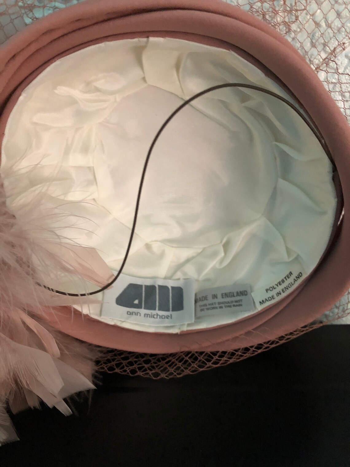 Vintage ANN MICHAEL Blush Pink PILLBOX Vintage Feather Hat - Etsy