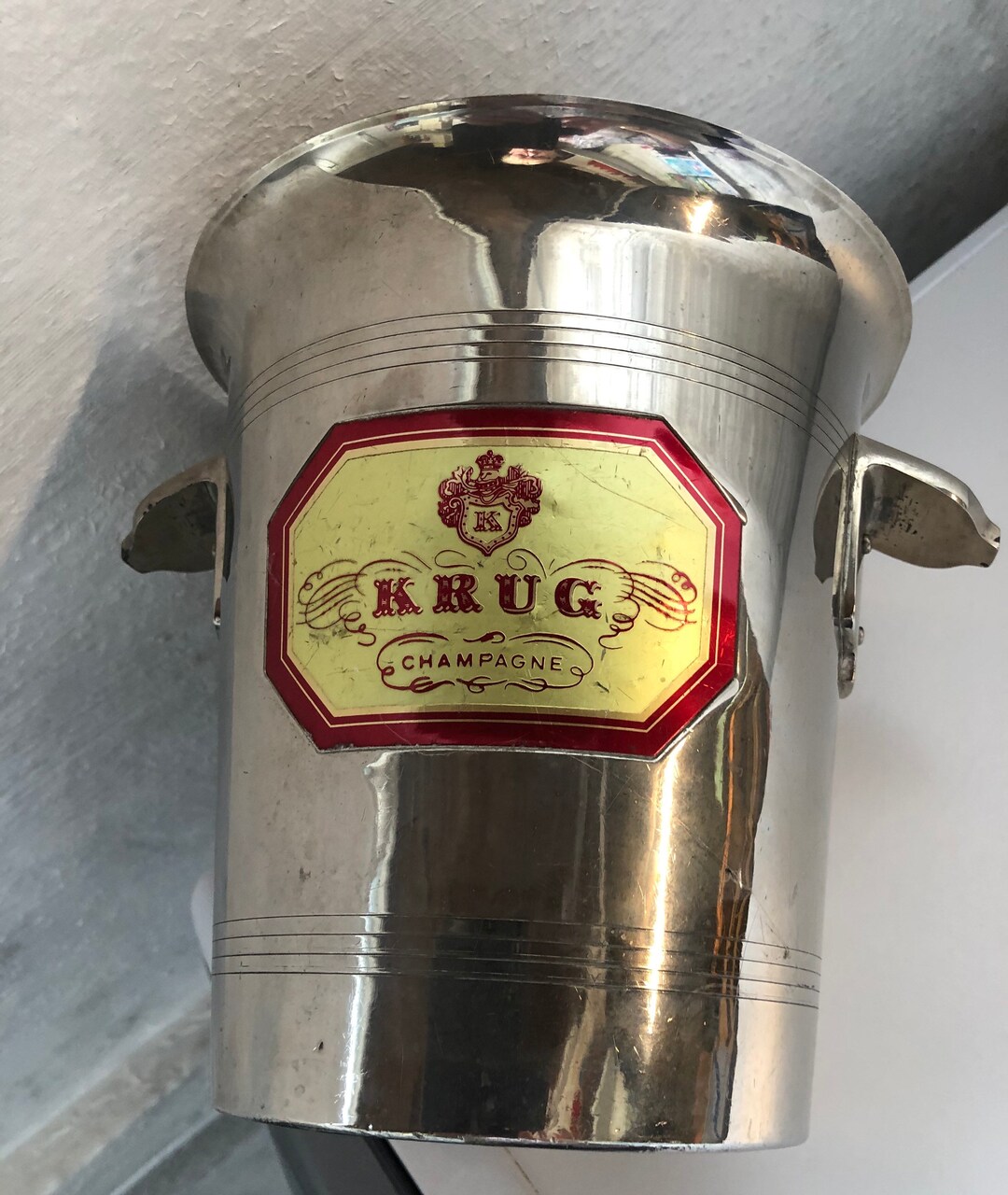 KRUG Champagne Vintage Steel Golden Label Bucket Cooler 1970s - Etsy