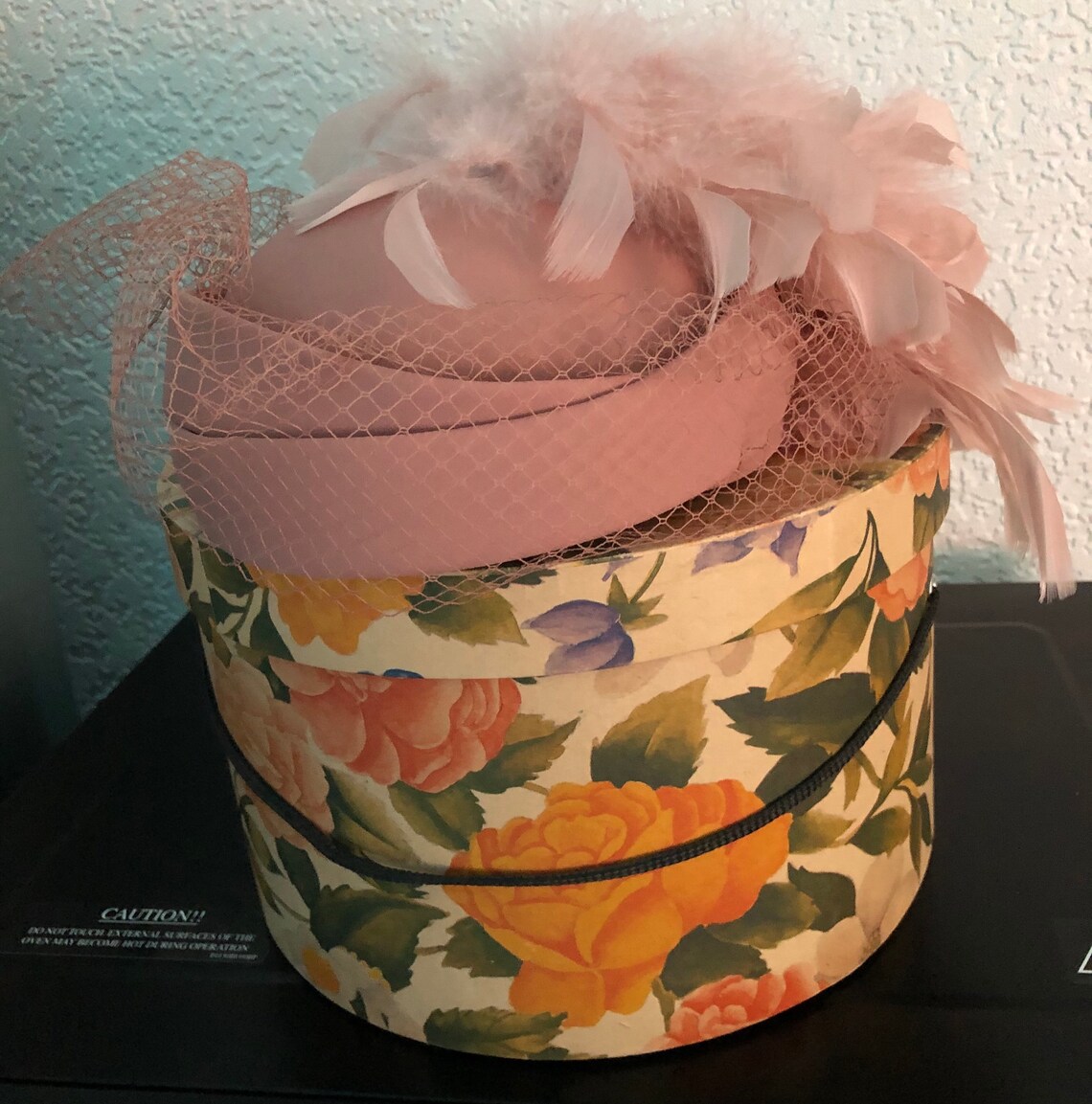 Vintage ANN MICHAEL Blush Pink PILLBOX Vintage Feather Hat - Etsy